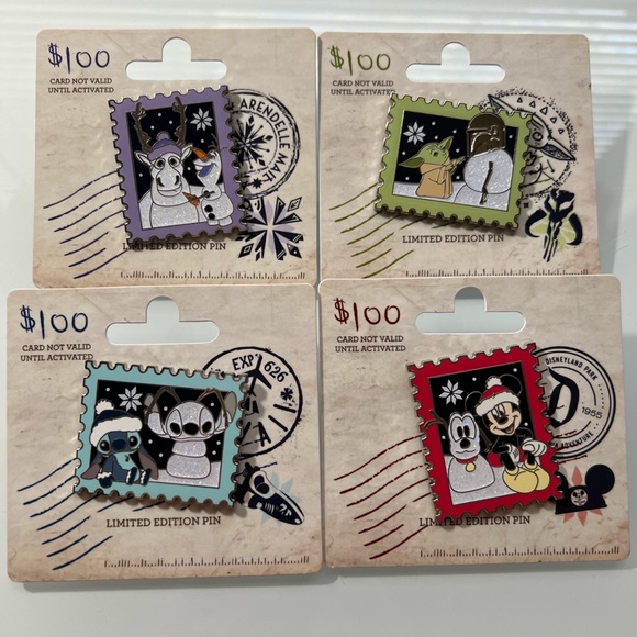 Disney | Other | Limited Edition Disney Stamp Pins | Poshmark